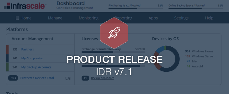 PRODUCT RELEASE: INFRASCALE DISASTER RECOVERY v7.1 - Infrascale